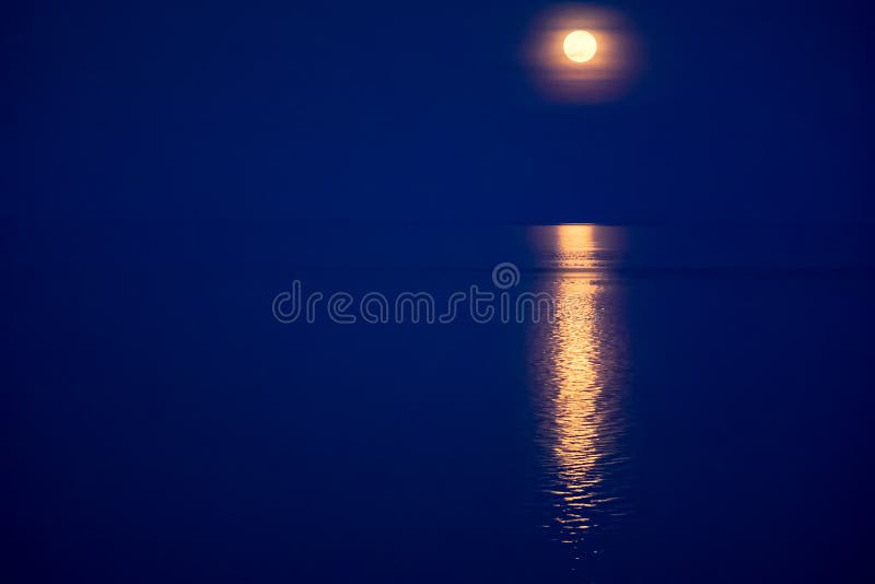 Moon Light Gleam in Water - Beautiful Background Stock Image - Image of ...