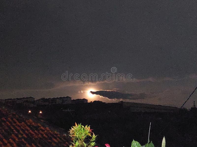 Moon Light in Night Dark Sky Stock Photo - Image of night, light: 261960450