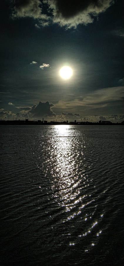 Moon Light Reflecting on the Surface of the River Water Stock Photo ...