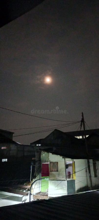 Moon light in roof top stock image. Image of lights - 318754835
