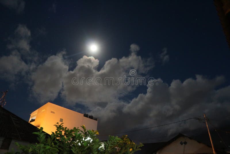 The Moon that Lights Up Tonight Stock Photo - Image of cumulus, tonight ...