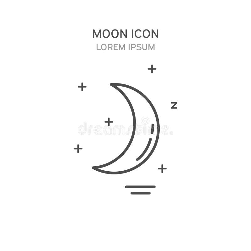Moon Line Style Icon. Vector Illustration Stock Illustration ...