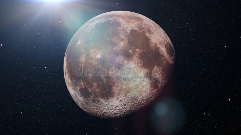 The Moon Lit by the Sun, Object in the Solar System Stock Image - Image ...