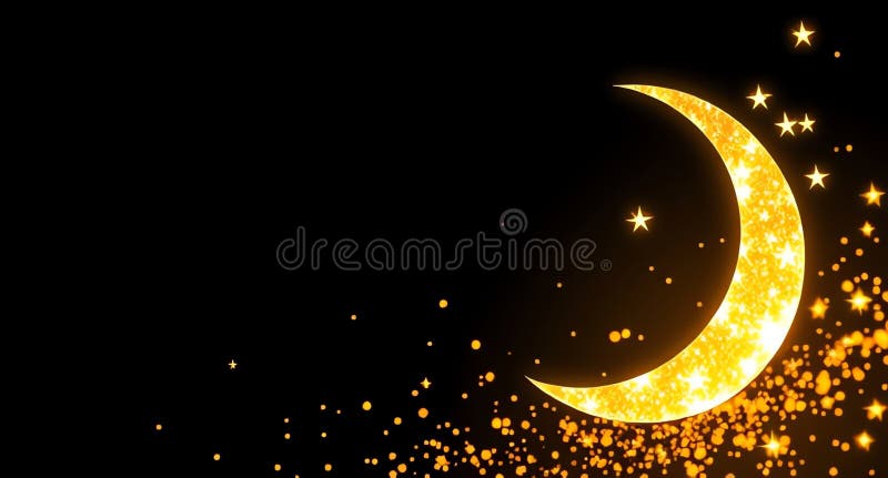 Moon and the little stars stock photo. Image of moon - 365261310