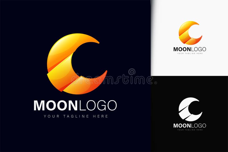 Moon Logo Design with Gradient Stock Vector - Illustration of icon ...