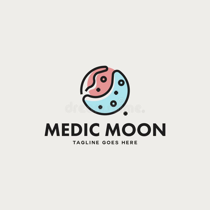 Medic Moon Logo Design Concept for Business Identity Template Stock ...