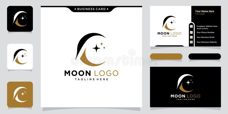 Moon Logo Modern and Star Logo Design Icon Vector Stock Vector ...