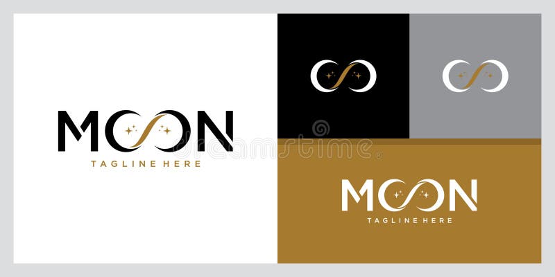 Moon Logo Modern and Star Logo Design Icon Vector Stock Vector ...