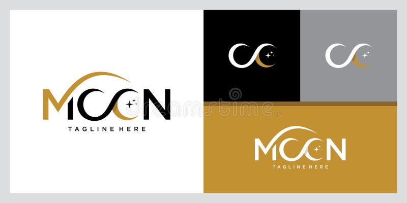 Moon Logo Modern and Star Logo Design Icon Vector Stock Vector ...