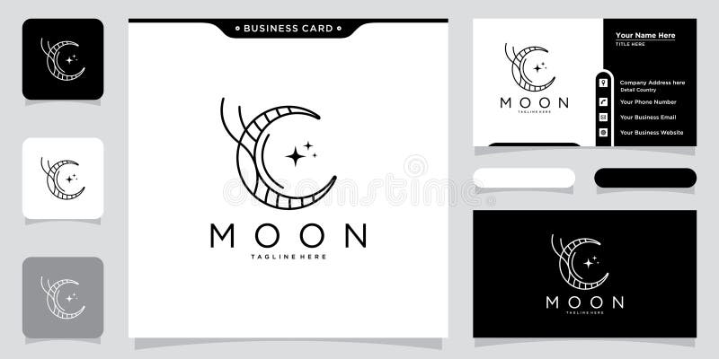 Moon Logo Modern and Star Logo Design Icon Vector Stock Vector ...