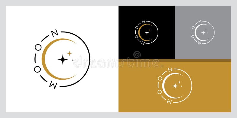 Moon Logo Modern and Star Logo Design Icon Vector Stock Vector ...