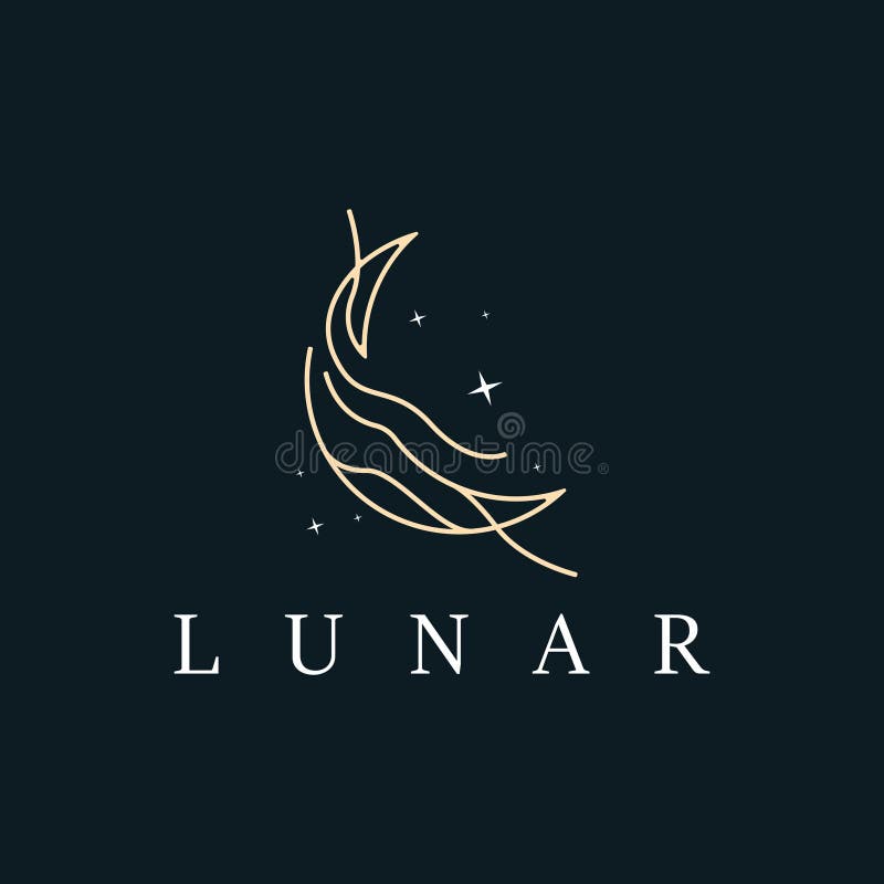 Moon Logo, Star Sky Moon Design Premium Vector Illustration Template ...