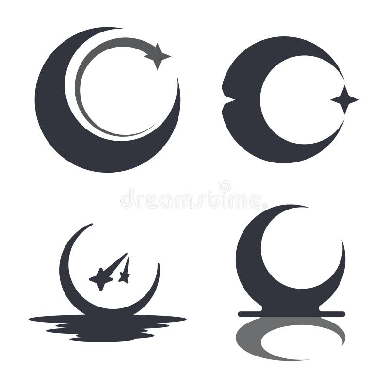 Moon Logo Template Icon stock vector. Illustration of isolated - 346582485