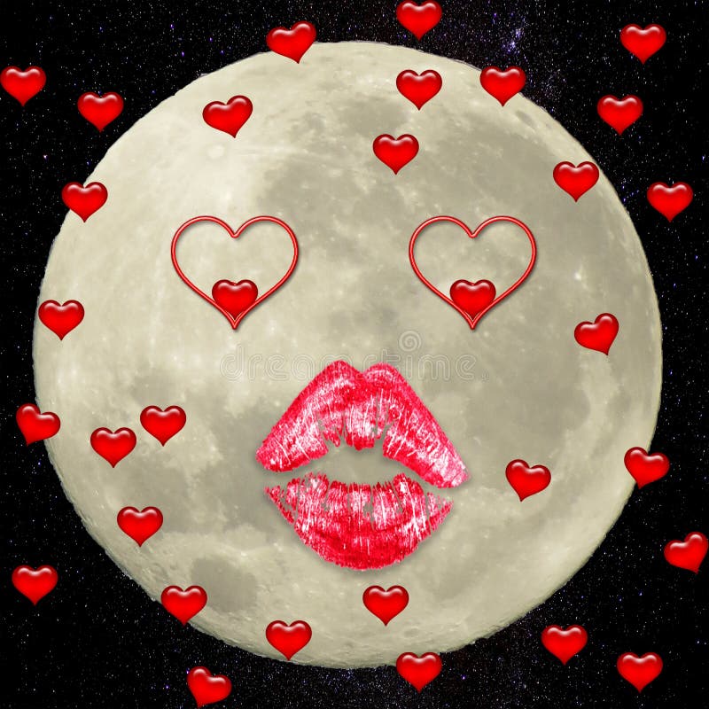 Moon in love 库存例证. 插画 包括有 é‡ ç‚¹, å¥³æœ‹å ‹, å žä¼¦æ³° - 167086193