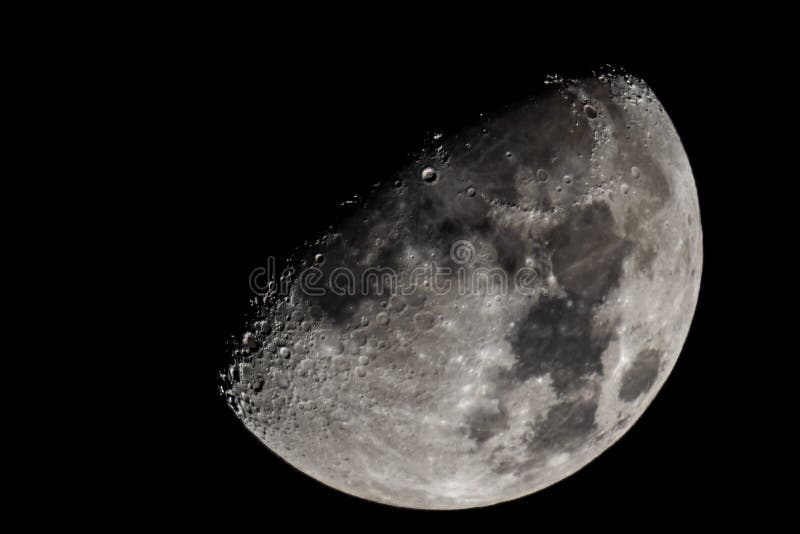 The moon, March 16, 2019 stock photo. Image of phase - 205624426