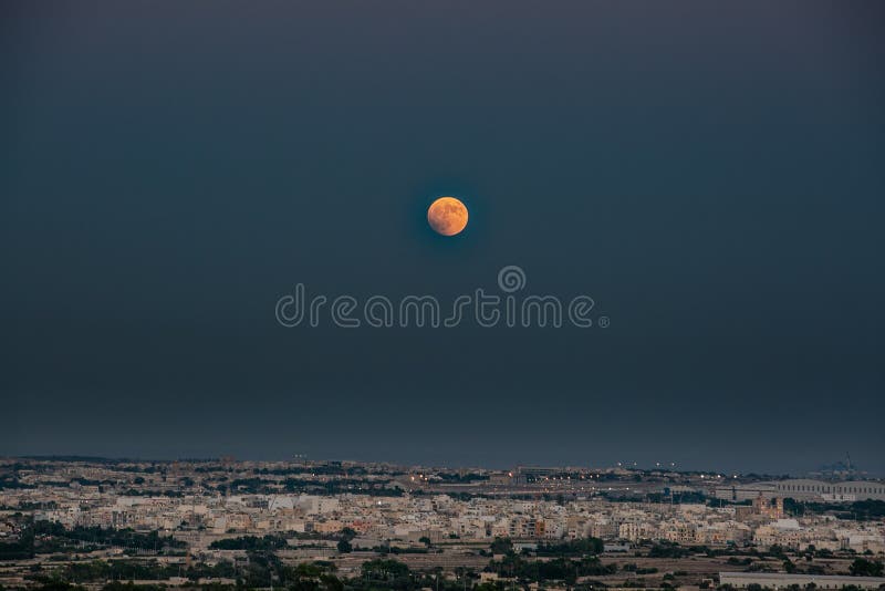 Moon and Mars stock photo. Image of eclipsed, landscape - 122408300