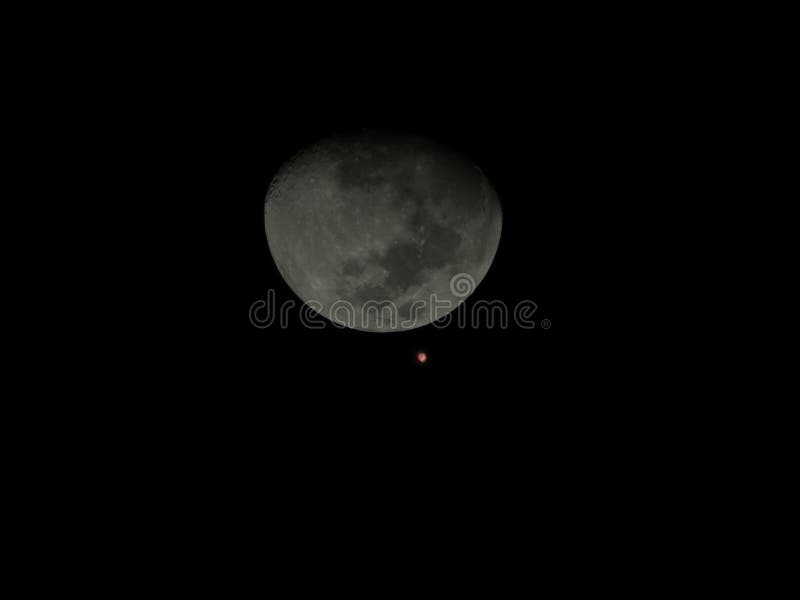 Moon and Mars together stock photo. Image of night, moon - 270594530