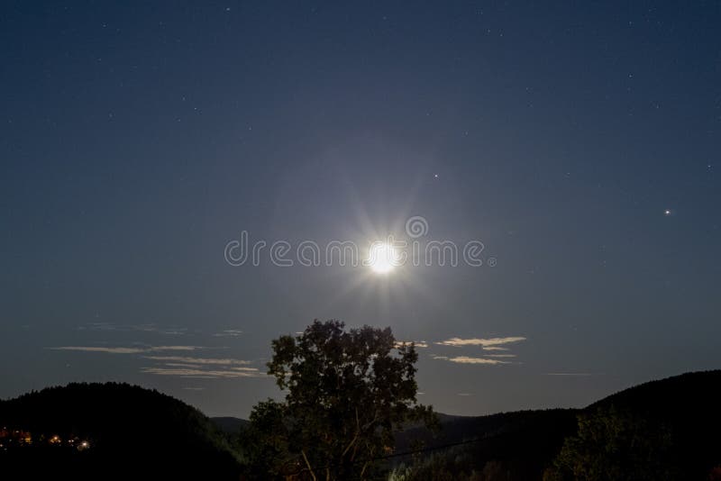 Moon midnight clean sky stock photo. Image of moonlight - 207933020