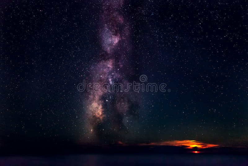 Moon & Milky Way stock image. Image of bakdrop, astrophotography - 58394053
