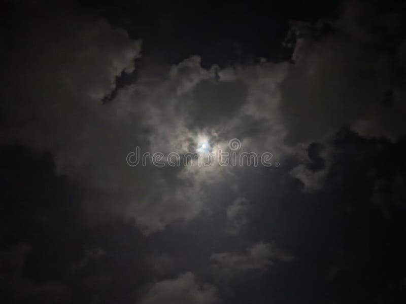 Misty moon stock photo. Image of moon, misty, night - 361220962