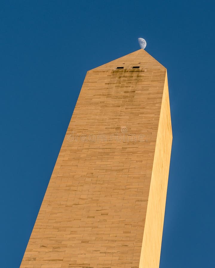 Moon on Monument stock photo. Image of proud, mall, symbolic - 92957920