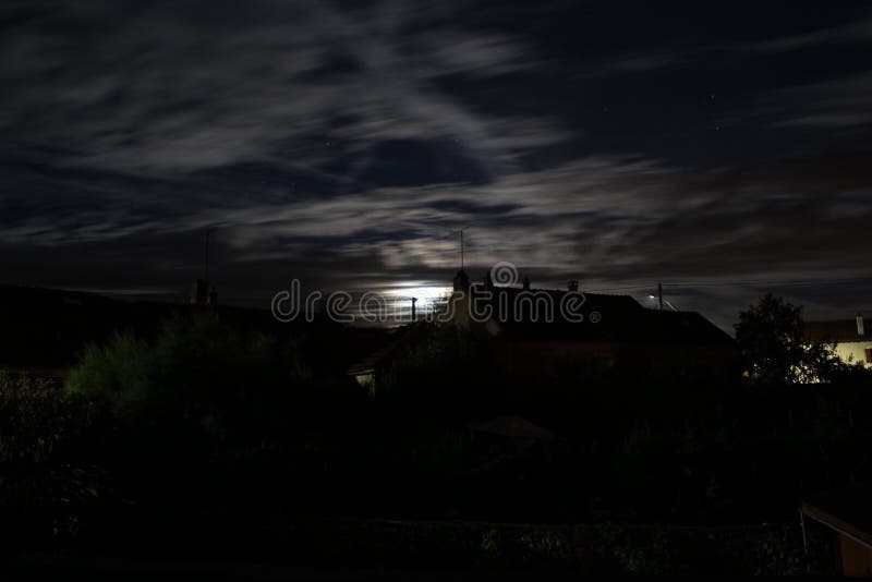 Moon stock image. Image of moonrise, night, moon, countryside - 127062989