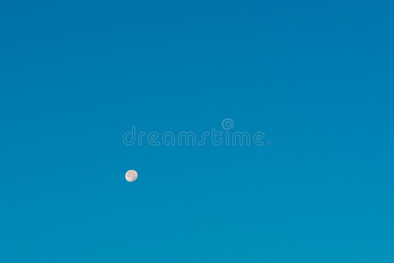 Moon in the Morning Blue Sky Stock Photo - Image of astronomy, morning ...