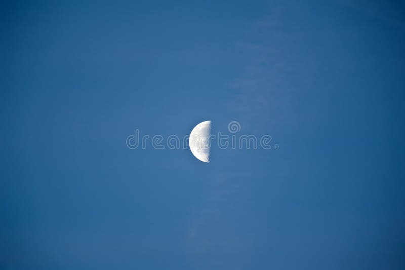 Moon in the morning sky stock image. Image of blue, body - 77952479