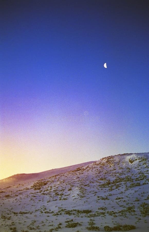 Moon and Mountain stock image. Image of dusk, sedate, arsa - 1842563