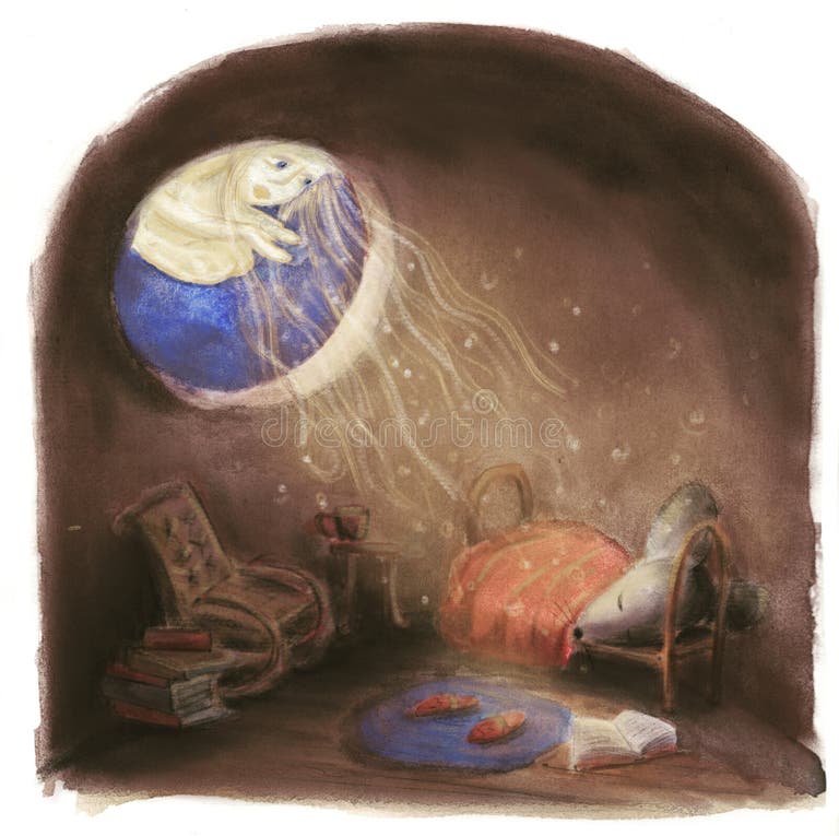 The moon and mouse stock illustration. Illustration of mouse - 249365307