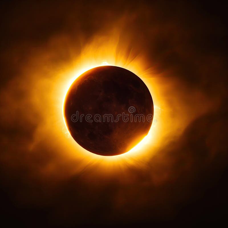 The Moon Moves in Front of the Sun Stock Illustration - Illustration of ...