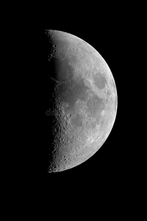First quarter Moon stock photo. Image of science, moon - 1740208