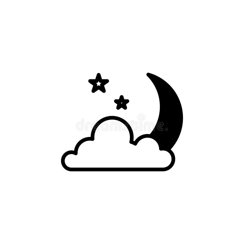 Moon, Night, Moonlight, Midnight Icon Vector Illustration Logo Template ...