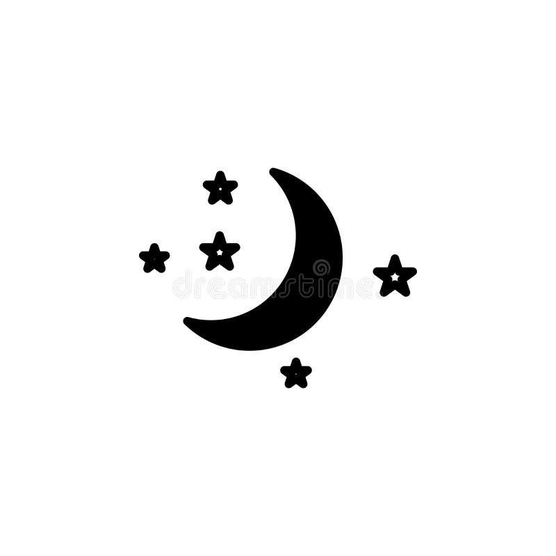 Moon, Night, Moonlight, Midnight Icon Vector Illustration Logo Template ...