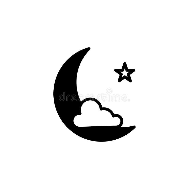 Moon, Night, Moonlight, Midnight Icon Vector Illustration Logo Template ...
