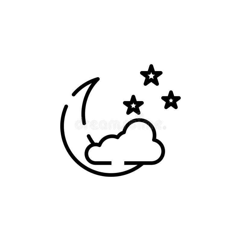 Moon, Night, Moonlight, Midnight Icon Vector Illustration Logo Template ...