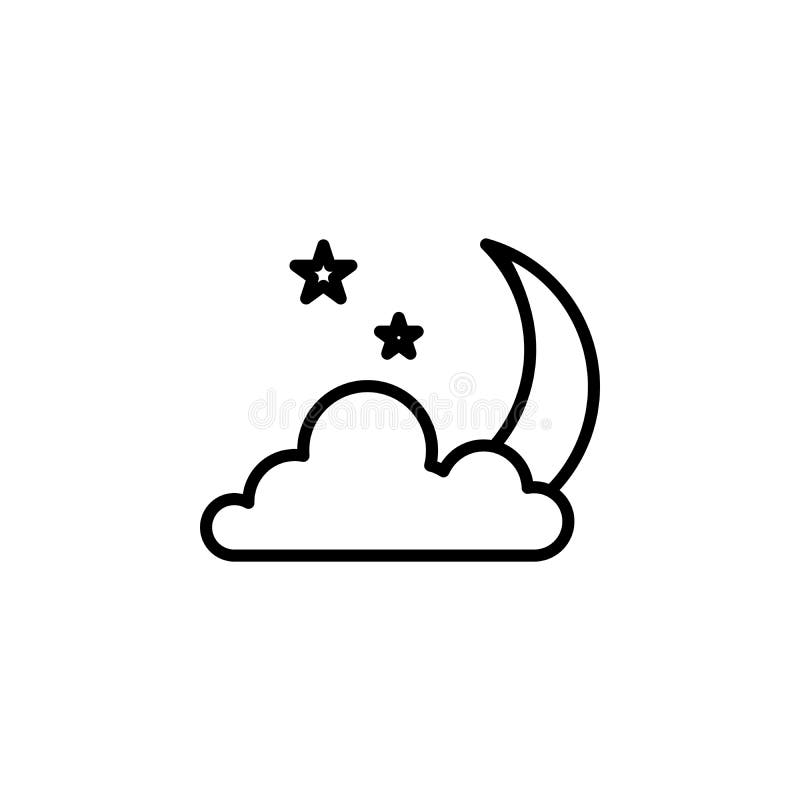 Moon, Night, Moonlight, Midnight Icon Vector Illustration Logo Template ...