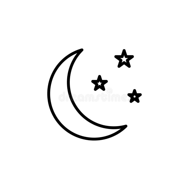 Moon, Night, Moonlight, Midnight Icon Vector Illustration Logo Template ...