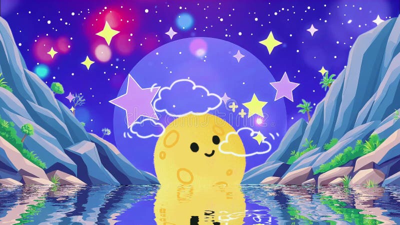 Moon Night Over Water Landscape Stock Footage - Video of landscape ...