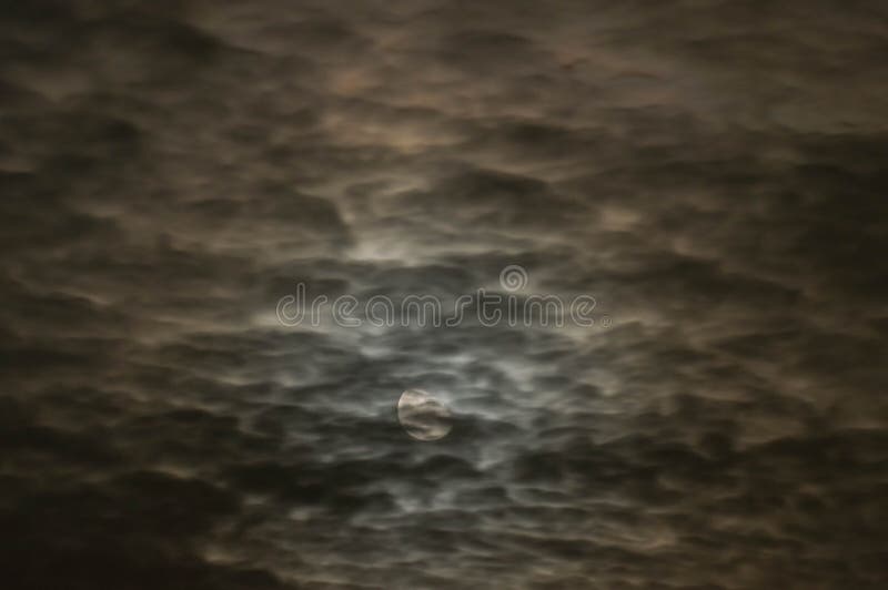 The Moon in the Night, Overcast Sky. Stock Photo - Image of night, dark ...