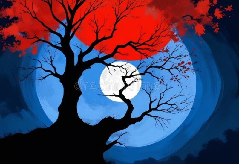 Moonlight Background.a Man Pull Goods. Stock Illustration ...