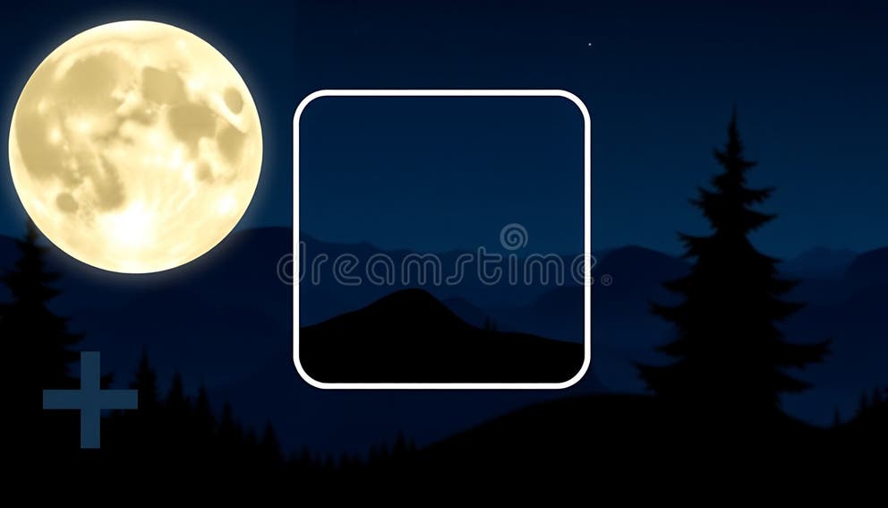 Moon Night Sky Box Frame, Lunar Icon, Celestial Design Element ...