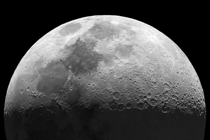 The Moon in the Night Sky Close-up. 3D Rendering Stock Image - Image of ...