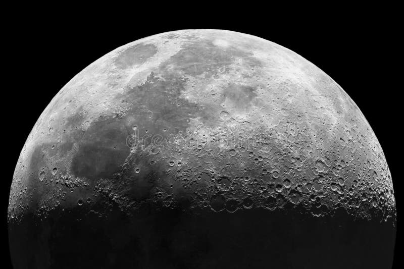 The Moon in the Night Sky Close-up. 3D Rendering Stock Photo - Image of ...