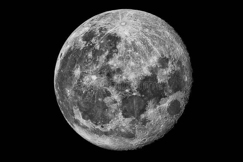 The Moon in the Night Sky Close-up. 3D Rendering Stock Image - Image of ...