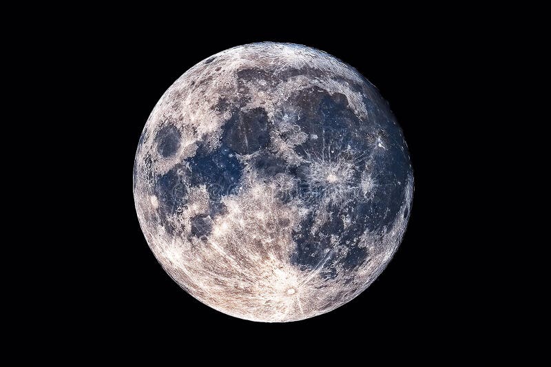 The Moon in the Night Sky Close-up. 3D Rendering Stock Image - Image of ...