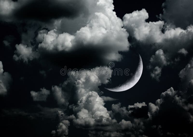 The moon in the night sky stock illustration. Illustration of remote ...