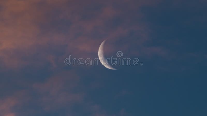 Moon in the Night Sky with Orange Clouds in Christmas Stock Video ...