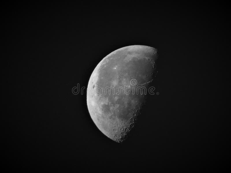 A Moon in a Night Sky, Set Against a Crisp Black and White Filter for a ...