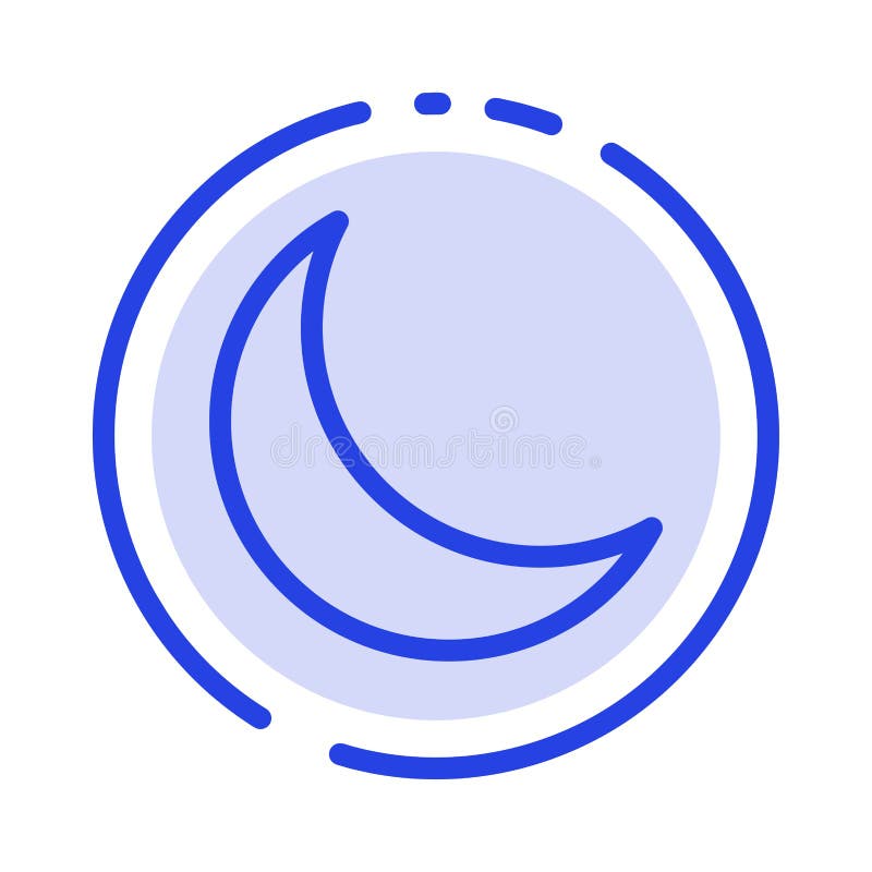Moon, Night, Sleep, Natural Blue Dotted Line Line Icon Stock Vector ...